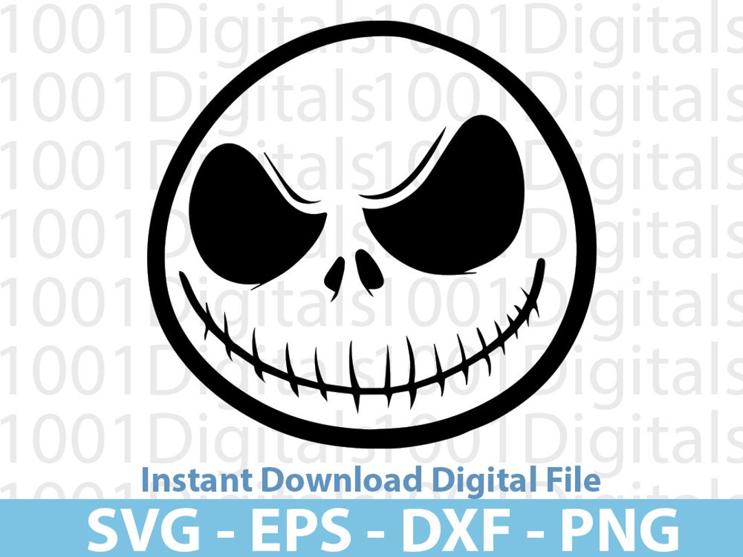 Jack Skellington Head Svg, Christmas Jack Skellington Svg , Clipart ...