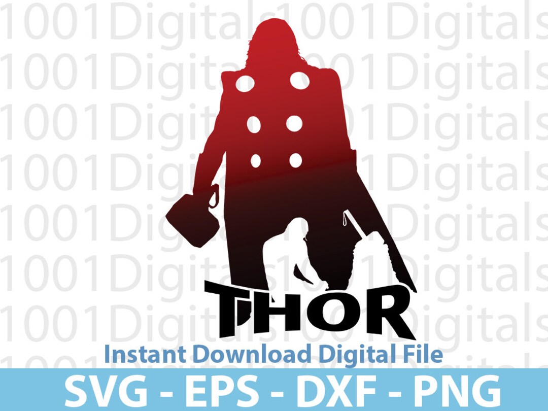 Thor Silhouette Svg, Superhero, Instant Download Svg Eps Dxf Png ...