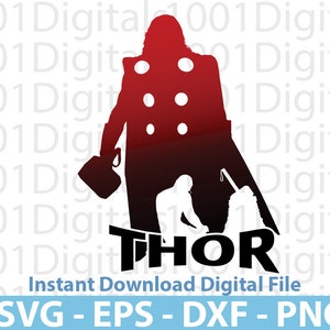 Thor Silhouette Svg, Superhero, Instant Download Svg Eps Dxf Png ...