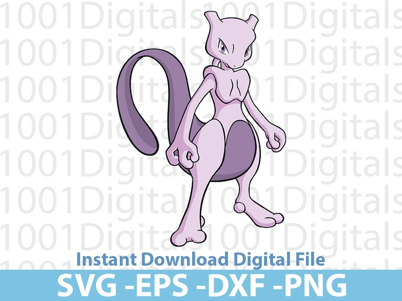 Mew Svg, Pokemon Mew Svg, Mew Clipart, Png Cut File, Cricut Silhouette ...