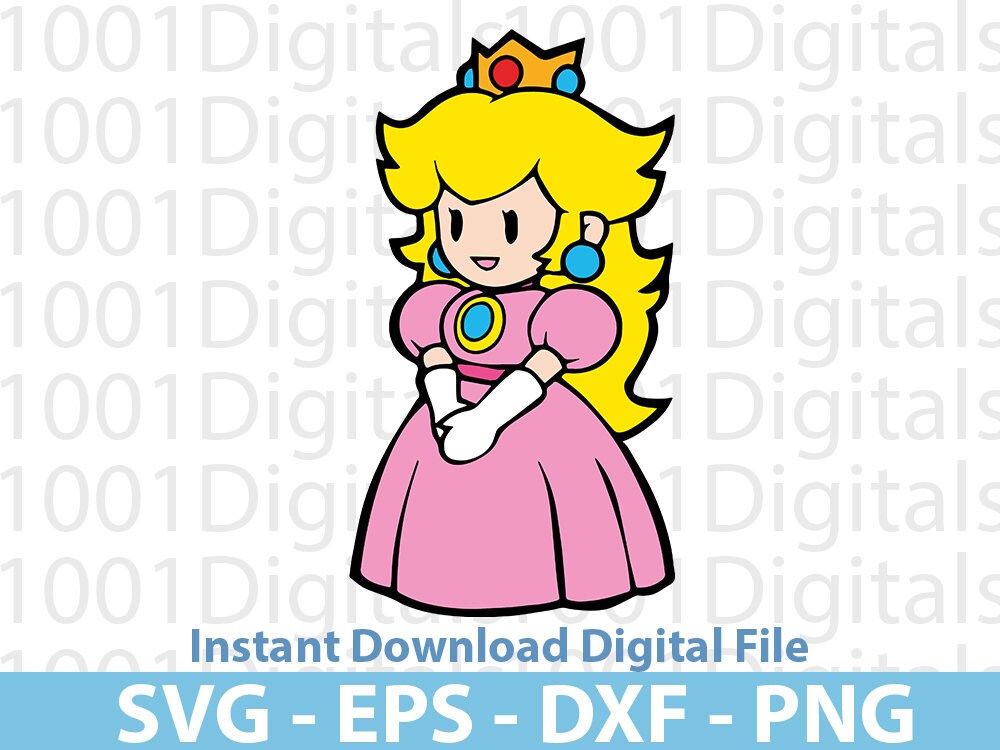 Peach Svg, Super Mario Princess Peach Svg, Mario Clipart, Cut File ...