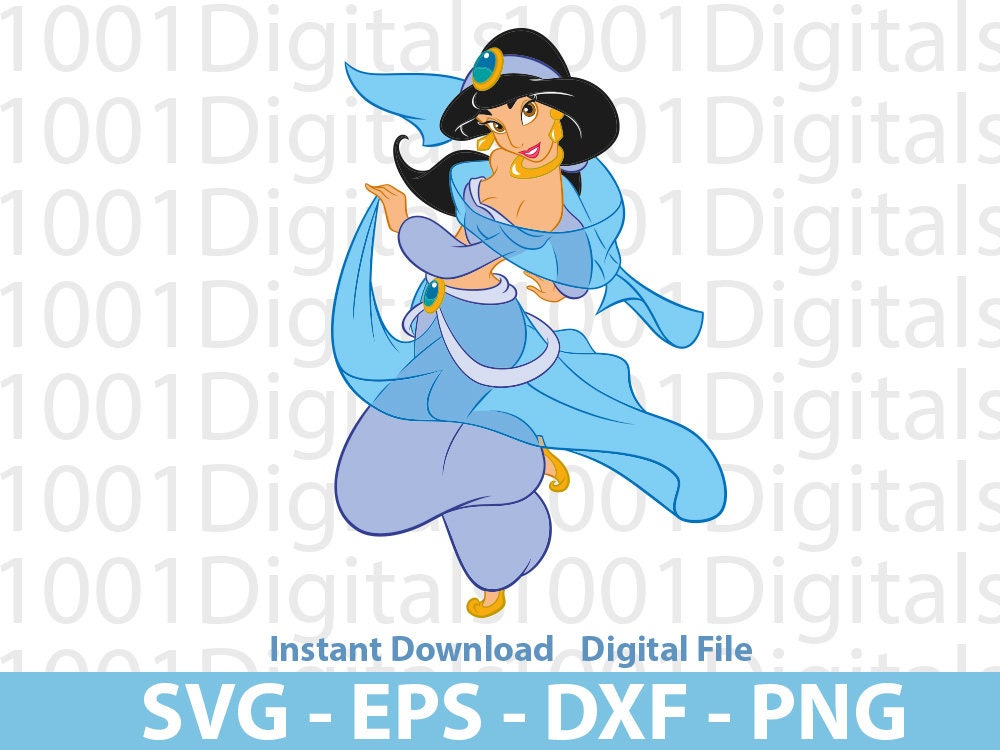 Princess Jasmine Svg, Aladdin Clipart, Png Cut File, Princess Jasmine ...