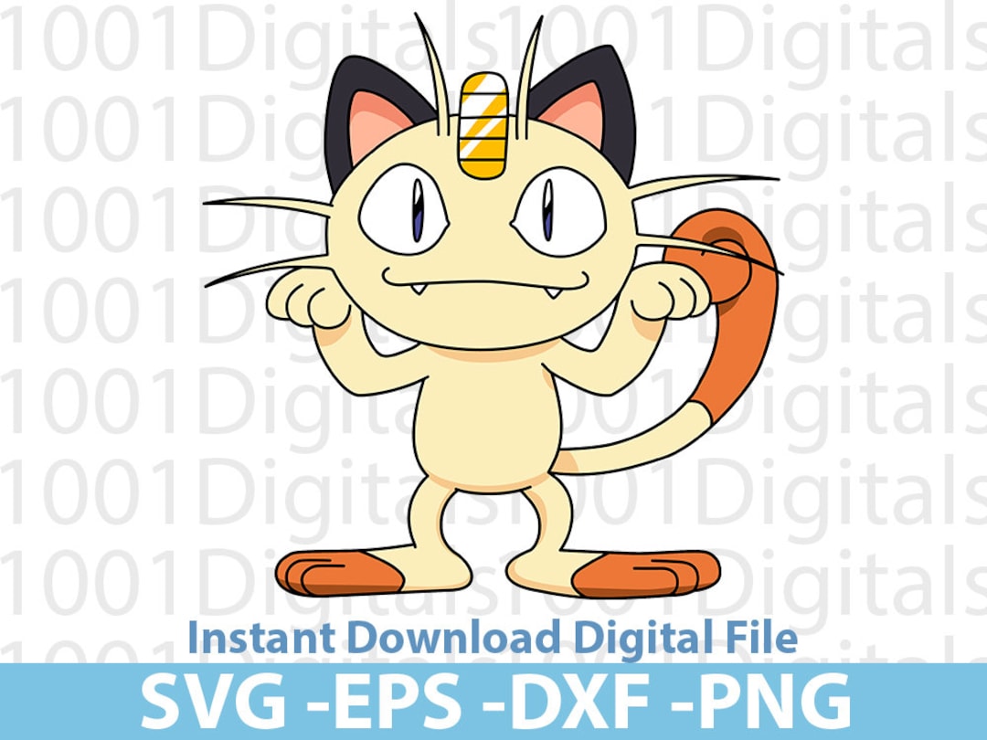 Meowth Svg, Pokemon Meowth Svg, Meowth Clipart, Png Cut File, Cricut ...