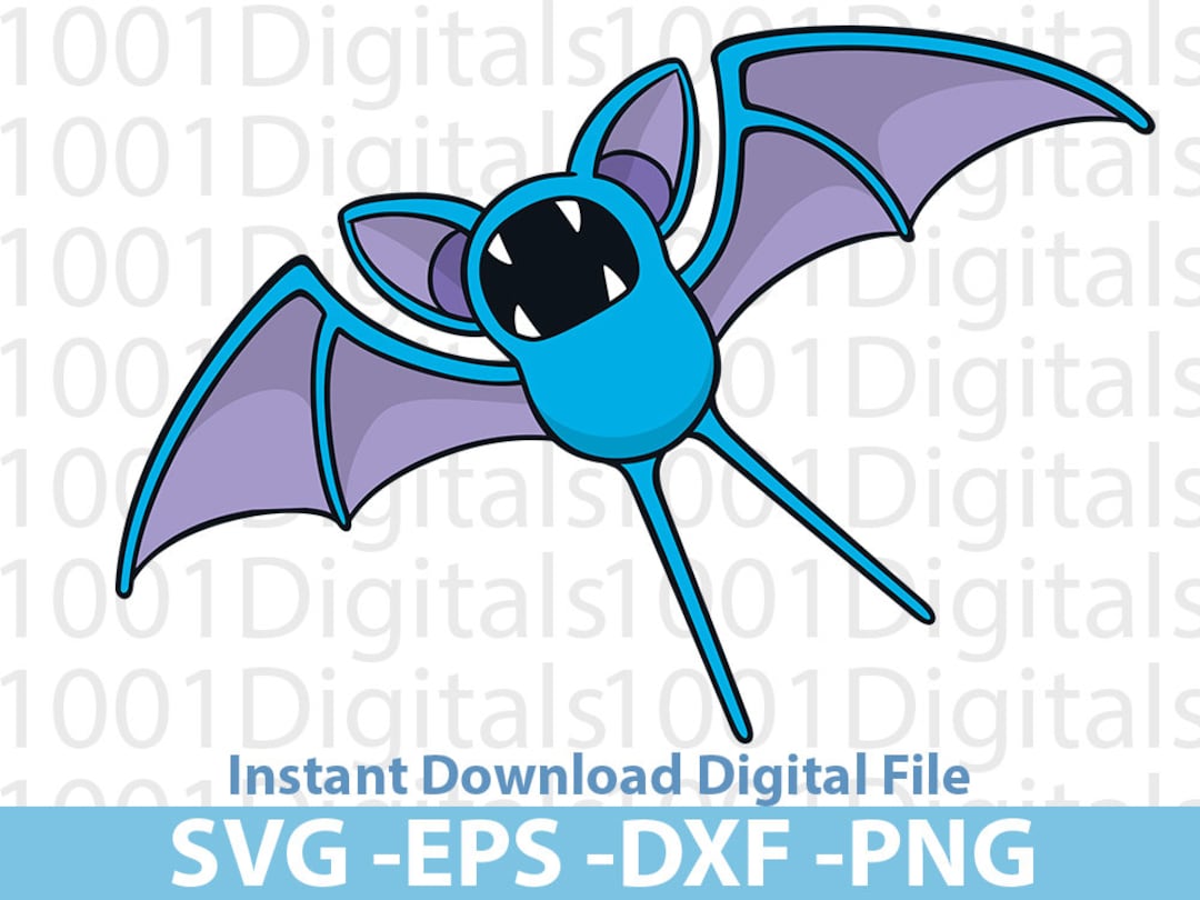 Zubat Svg, Pokemon Zubat Svg, Zubat Clipart, Png Cut File, Cricut ...