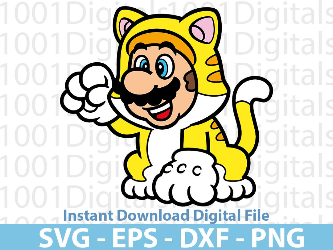 Super Mario Cat Svg, Cute Cat Mario Svg, Mario Clipart, Cut File ...