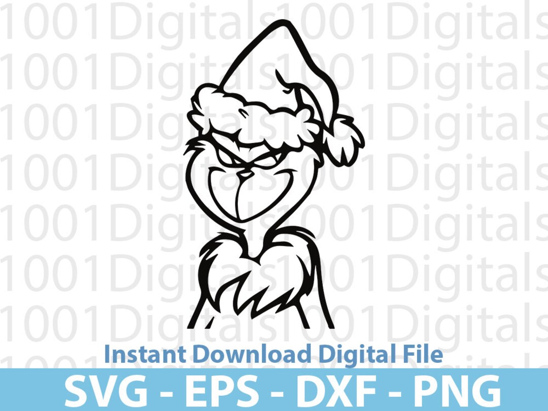 Grinch Outline Svg The Grinch Svg Layered Item Instant - Etsy Portugal