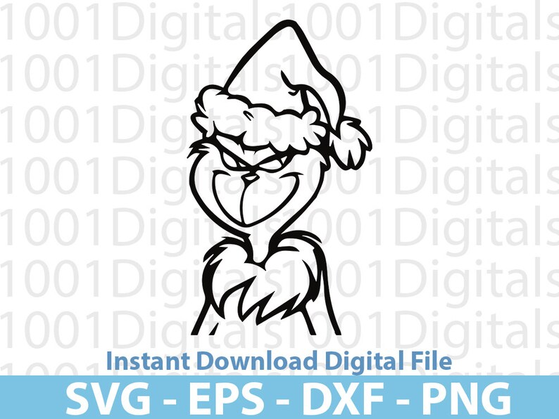 Grinch Outline Svg, The Grinch Svg, Elemento en capas, Descarga ...