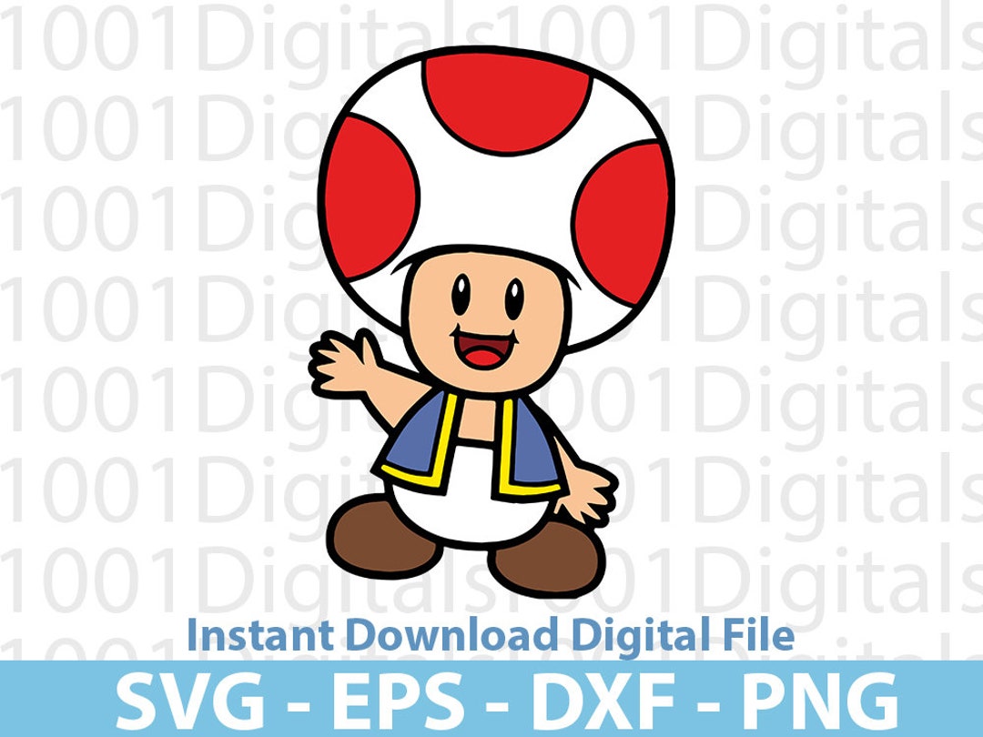 Toad Svg, Mario Mushroom Red Svg, Super Mario Toad Clipart, Cut File ...