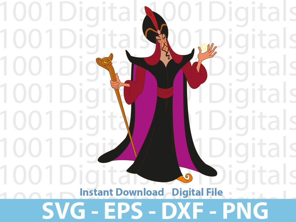 Jafar Aladdin Svg, Bad Guy Jafar Svg, Aladdin Jafar Clipart, Png Cut ...