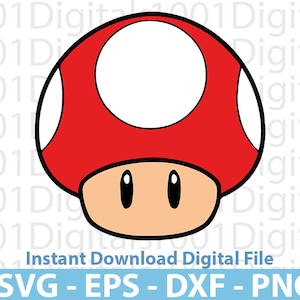 Mushroom Red Svg, Mario Mushroom Red Svg, Super Mario Clipart, Cut File ...