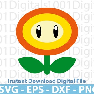 Super Mario Flower Svg, Cute Mario Flower Svg, Mario Clipart, Cut File ...
