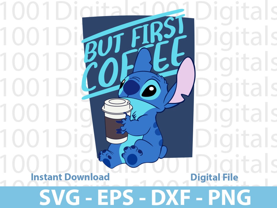 Stitch Coffee SVG for Cricut, Lilo and Stitch Print, Layered Stitch ...