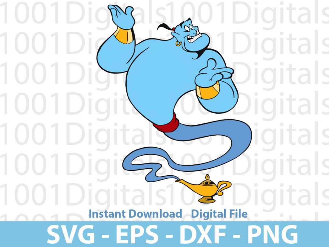 Aladdin Genie Svg, Aladdin Lamp Djinn Svg, Aladdin Clipart, Png Cut ...