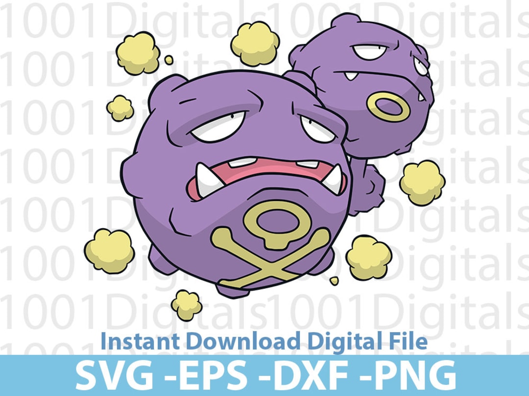 Weezing Svg, Pokemon Weezing Svg, Weezing Clipart, Png Cut File, Cricut ...