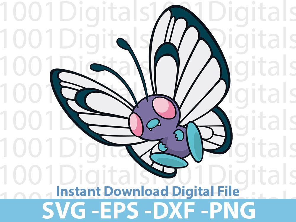 Butterfree Svg, Pokemon Butterfree Svg, Butterfree Clipart, Png Cut ...