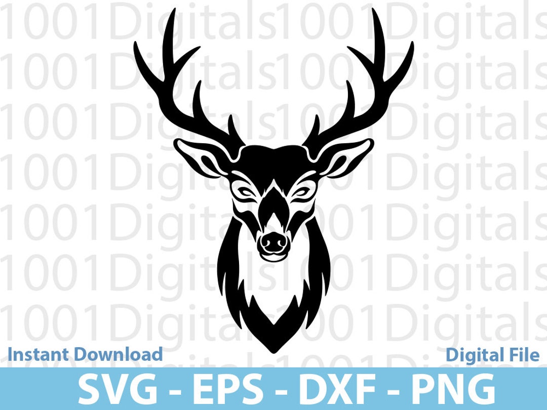 Deer Head Svg, Deer Head Svg Png Dxf Eps , Deer Head Silhouette, Easy Cut Svg, Multilayer Deer ...