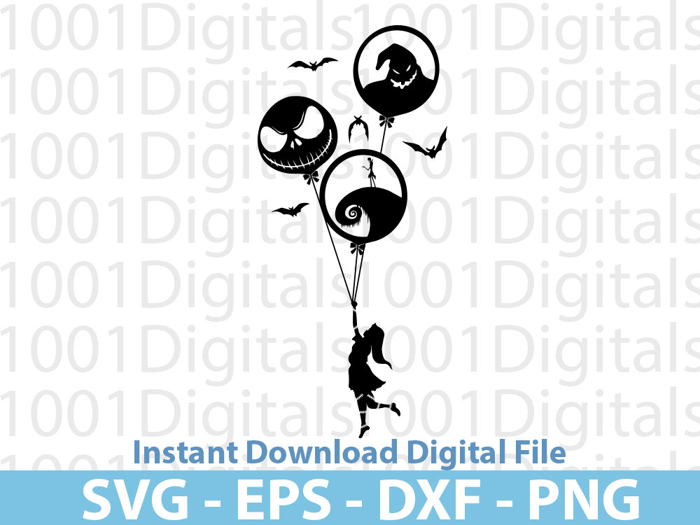 Jack Skellington Svg, Skellington İcons Balloon Svg , Clipart, Png Cut ...
