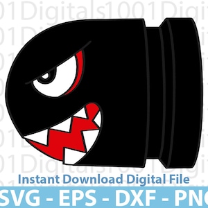 Banzai Bill Svg, Super Mario Banzai Bill Svg, Mario Clipart, Cut File ...