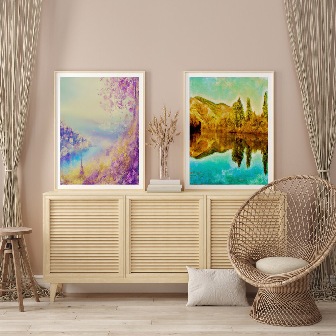 Set of 2 Impressionism Wall Art Digital Wall Art Printsprint - Etsy