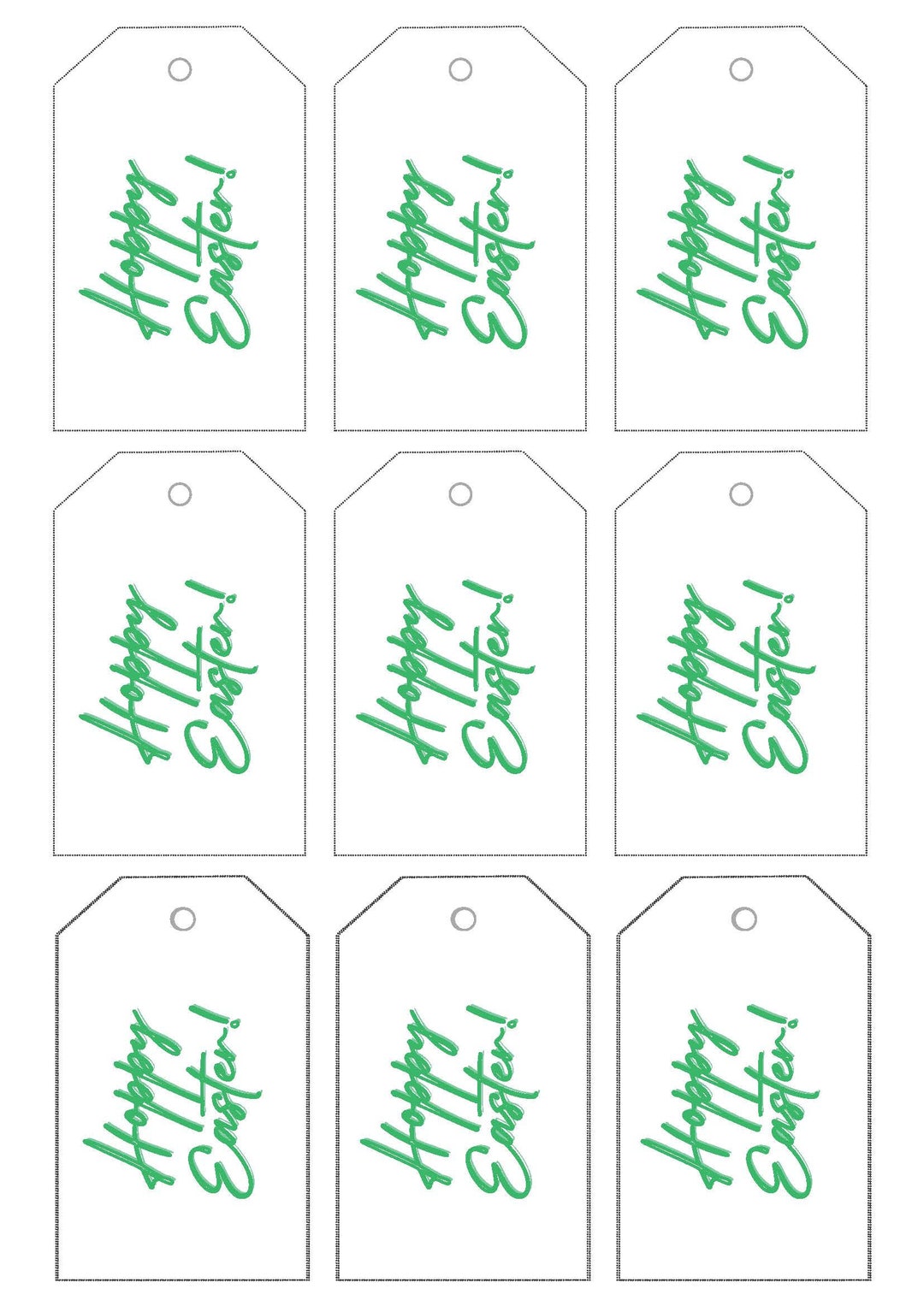 Hoppy Easter Gift Tag Script Aesthetic Digital Download - Etsy