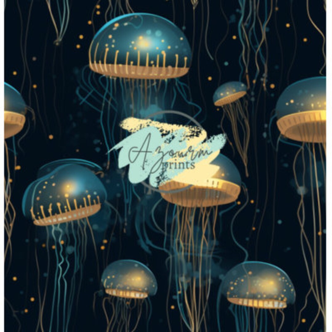 Jellyfish Digital Seamless Pattern, Papers, Printable Seamless ...