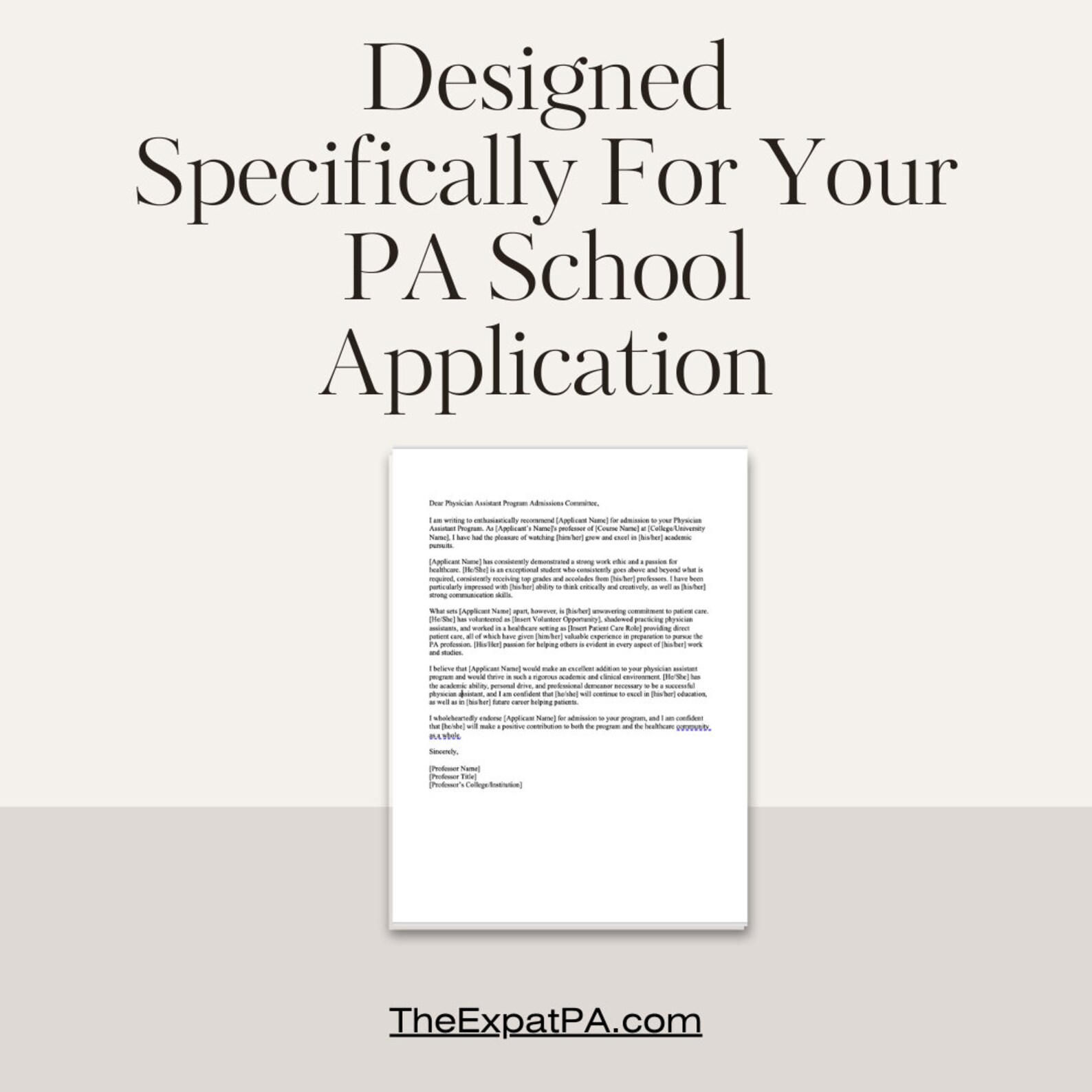 Physician Assistant Program/pa School Application Update Letter ...