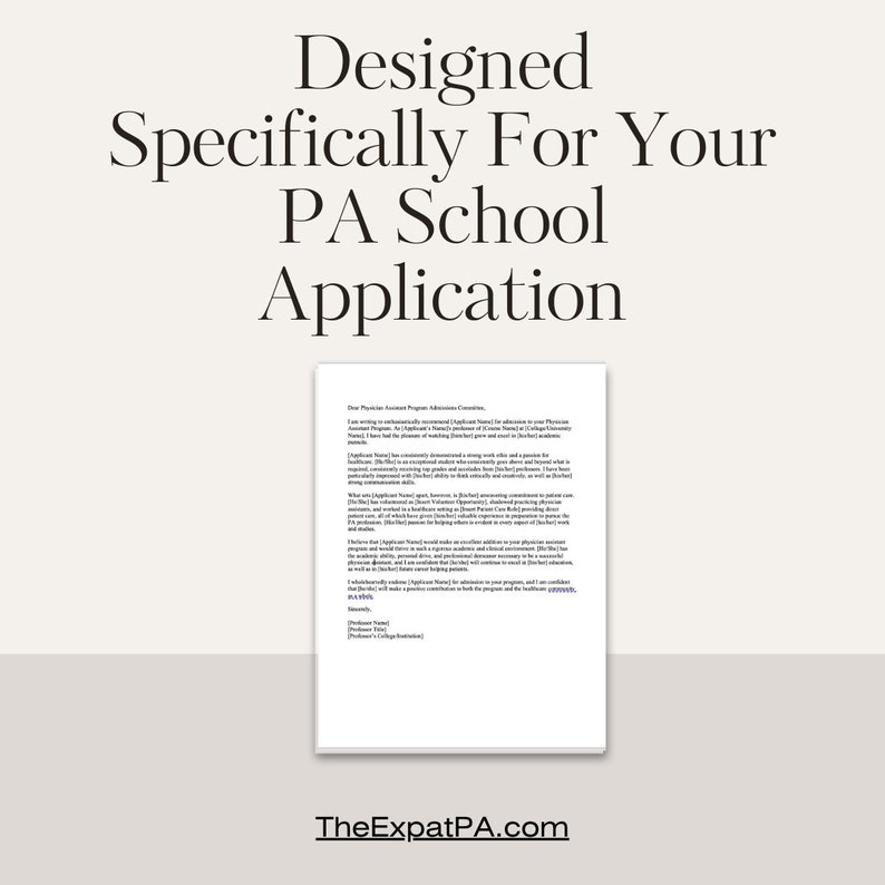 Physician Assistant Program/pa School Application Update Letter ...