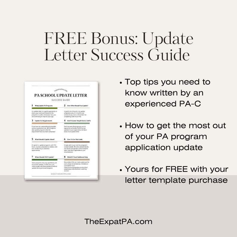 Physician Assistant Program/pa School Application Update Letter ...
