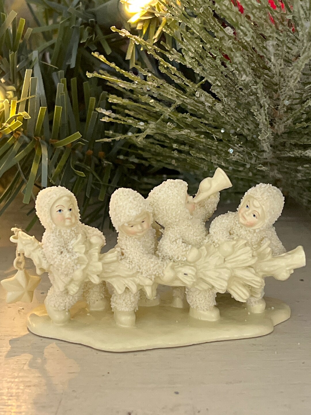 Vintage Snowbabies Miniatures “hi-ho, Hi -ho to Frolic Land We Go!” - Etsy