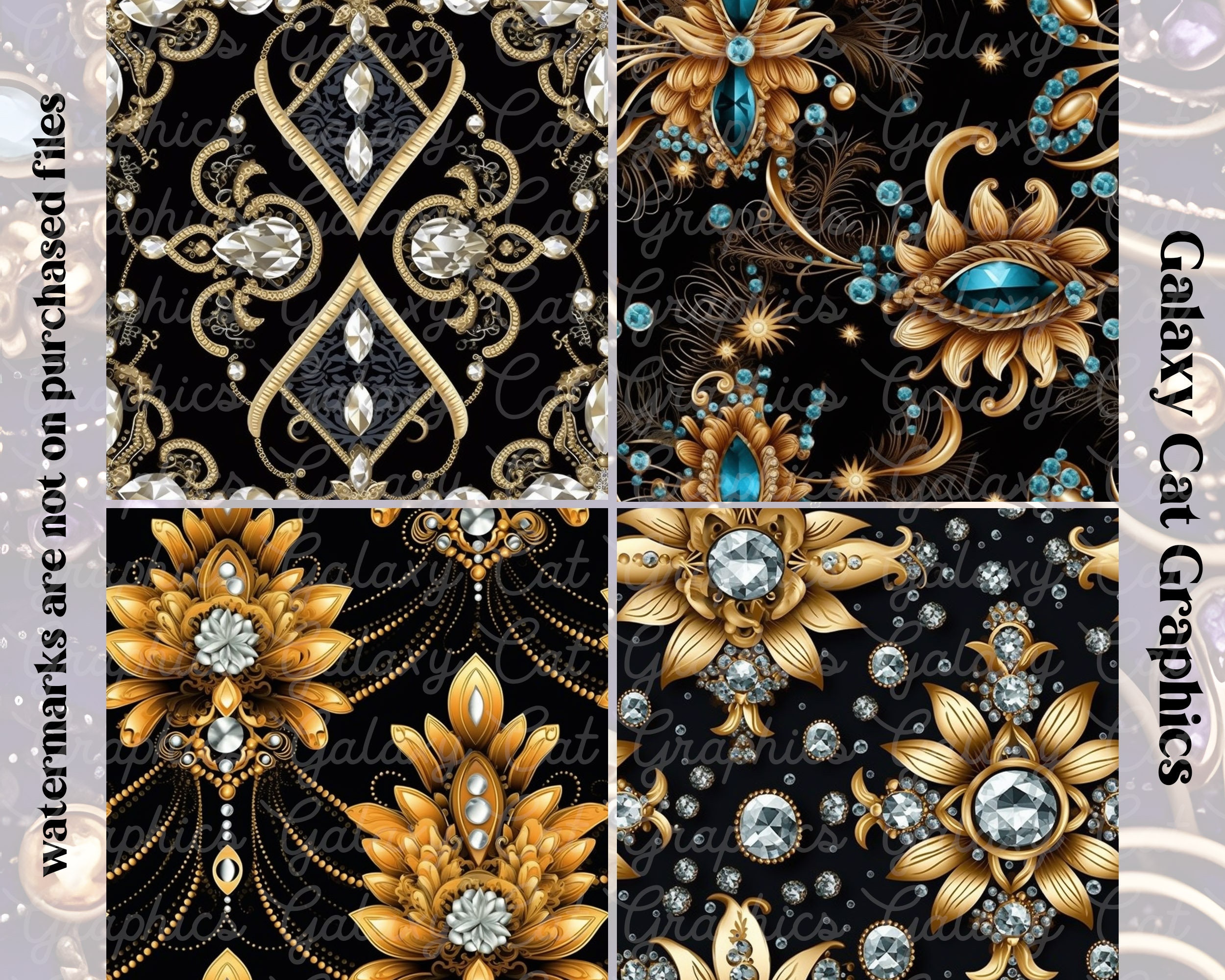 Luxury Jewels Digital Paper, Instant Download for Commercial Use, Junk ...