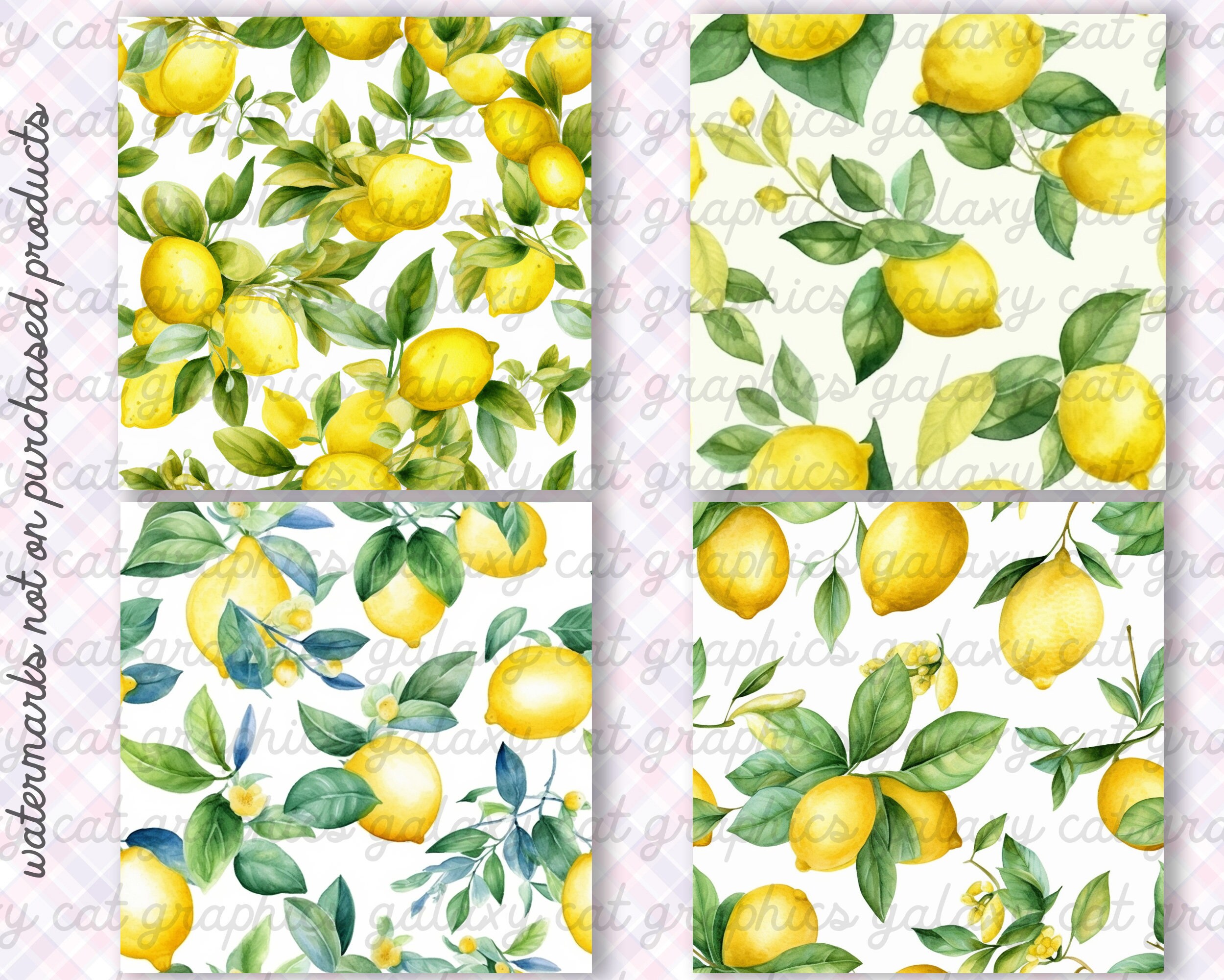 Fruit Digital Papers, Seamless Patterns, Fruit Digital Art, Summer ...