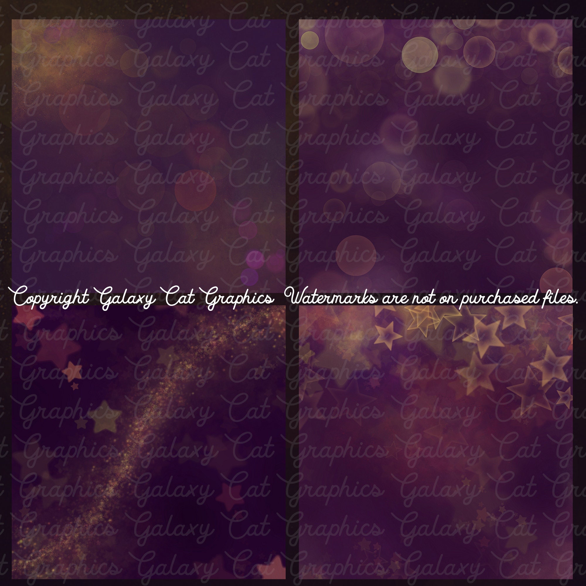 Purple and Gold Bokeh Digital Paper, Bokeh Digital Background, Junk ...