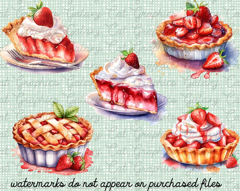 Strawberries Clipart, Fruit Clip Art, Digital Download, Strawberry Png ...