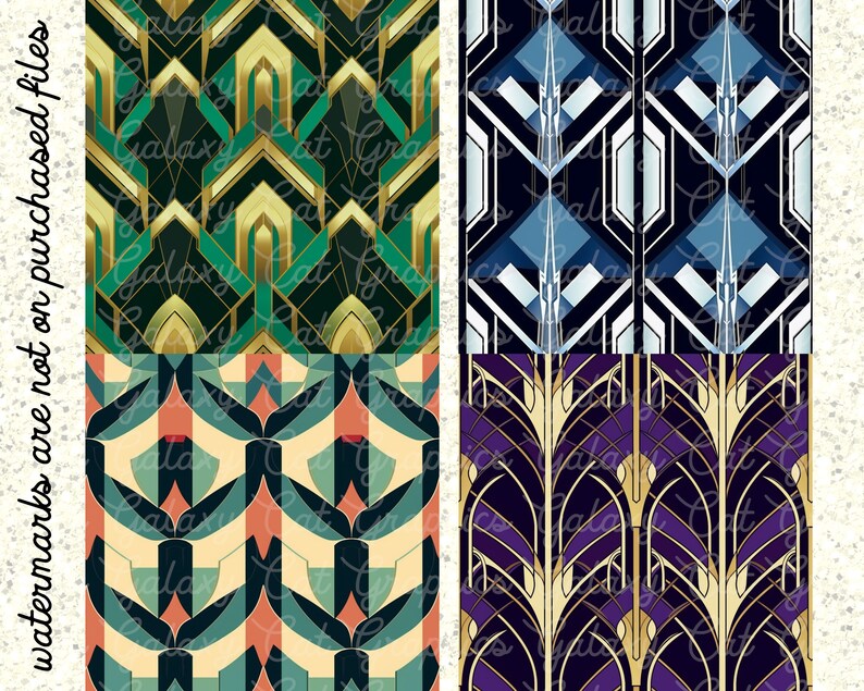 Art Deco Digital Paper, Instant Download for Commercial Use, Junk ...