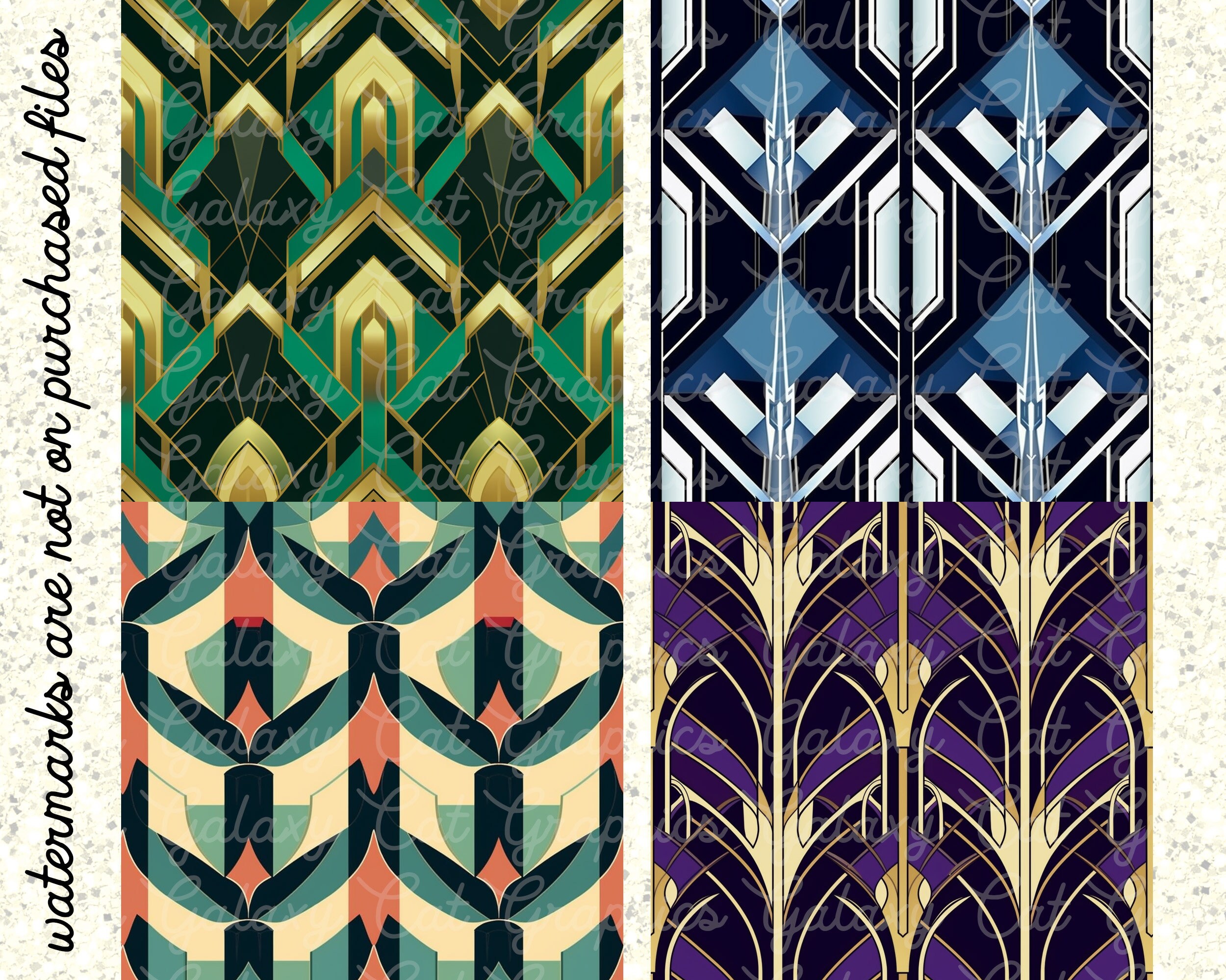 Art Deco Digital Paper, Instant Download for Commercial Use, Junk ...