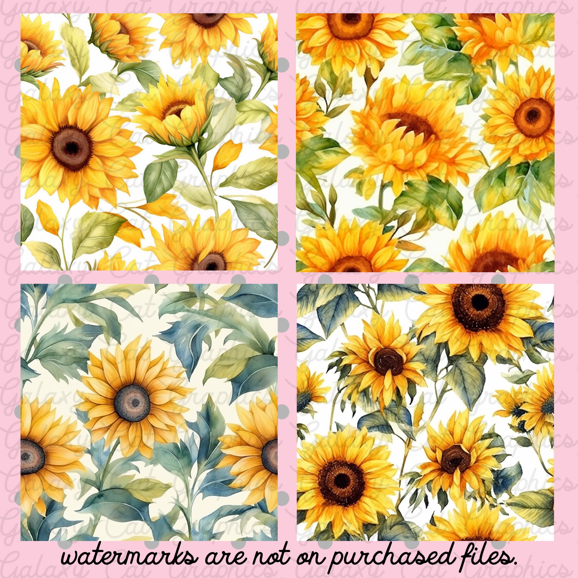 Floral Digital Papers, Seamless Patterns, Flowers Digital Art, Summer ...