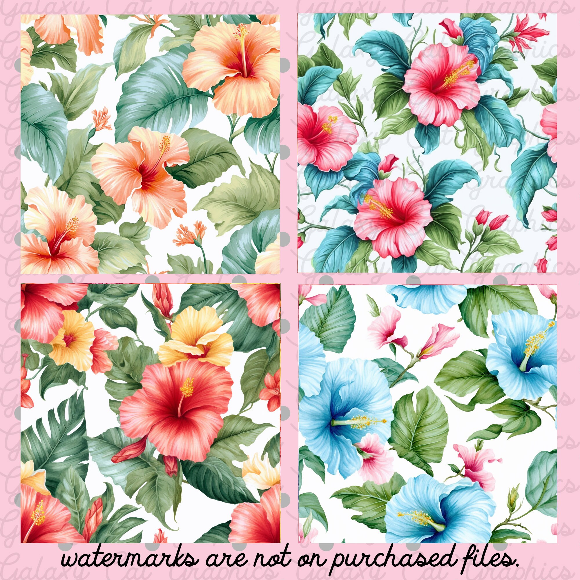 Floral Digital Papers, Seamless Patterns, Flowers Digital Art, Summer ...