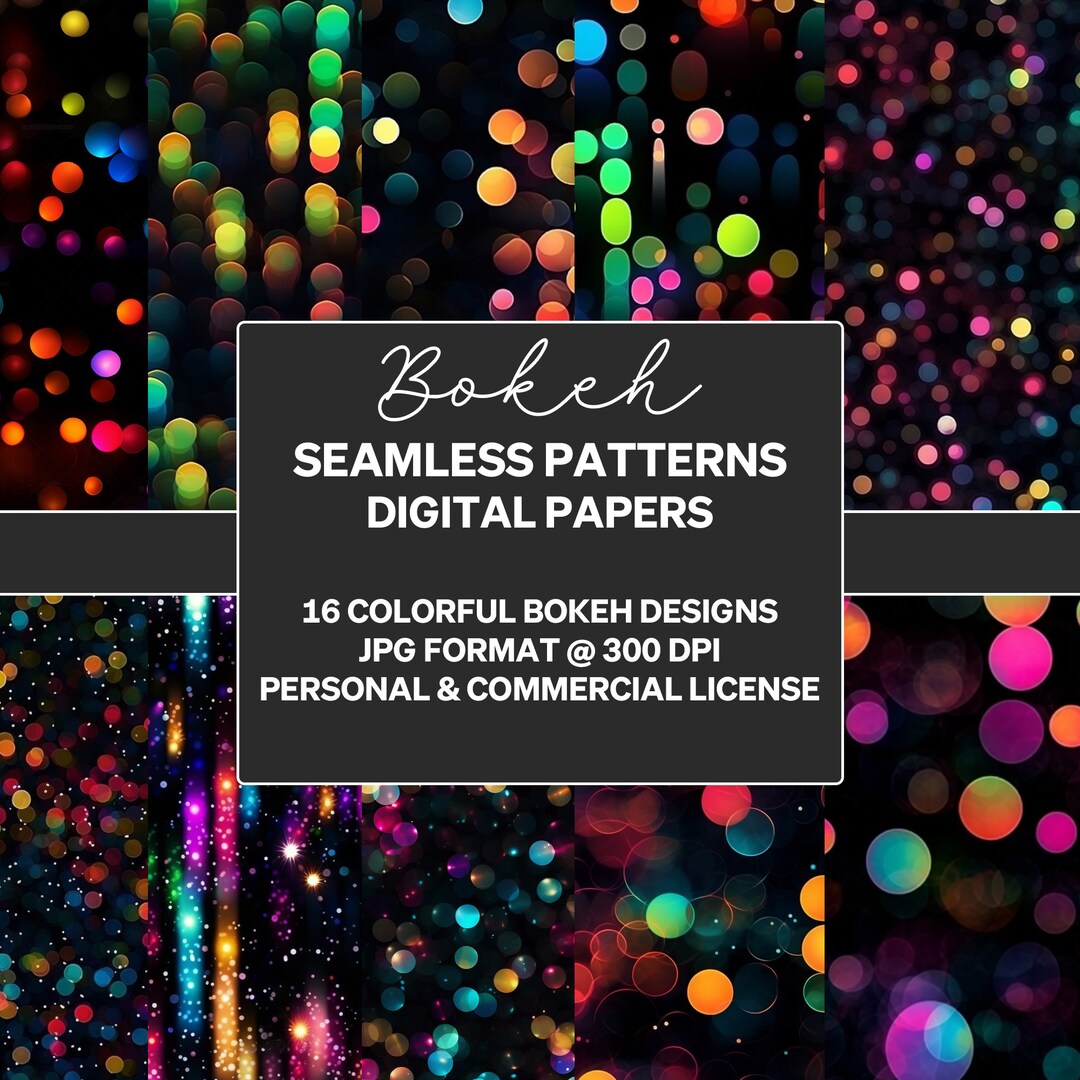 Bokeh Digital Papers, Seamless Patterns, Bokeh Patterns, Junk Journal ...