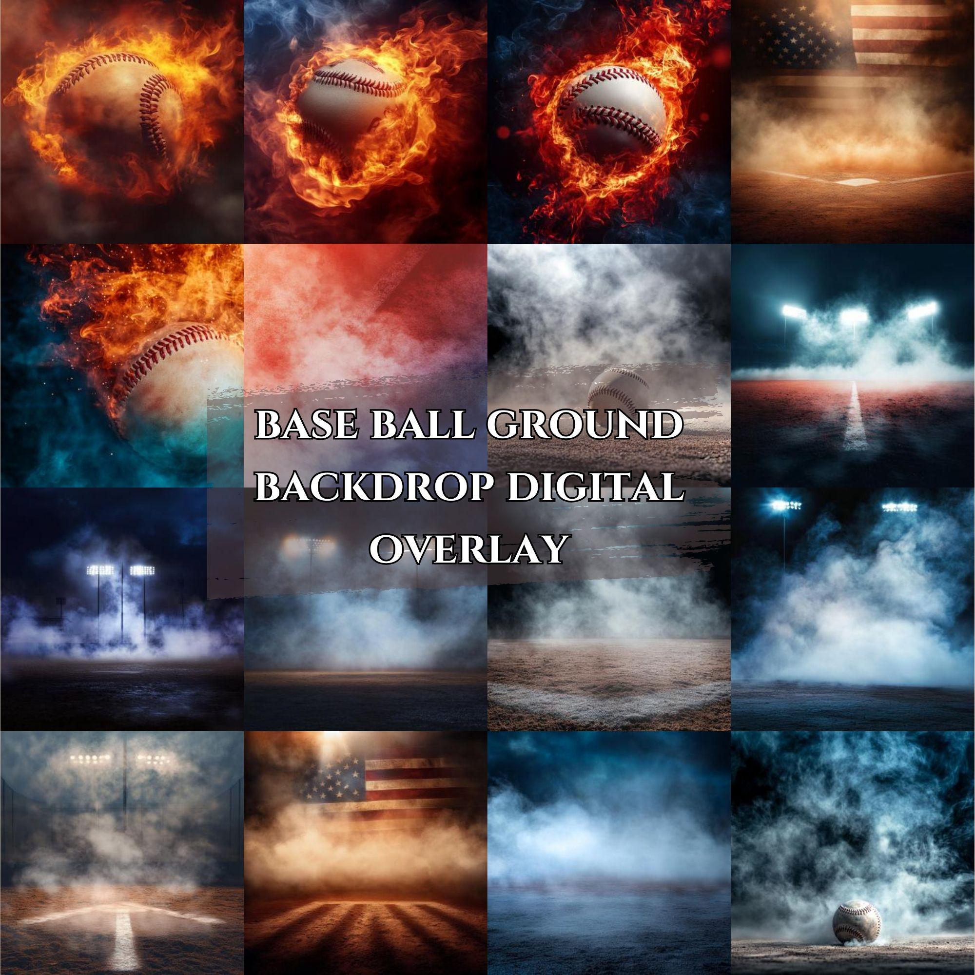 Baseball Digital Backdrop Bundle, Baseball Stadium Lights, Football ...