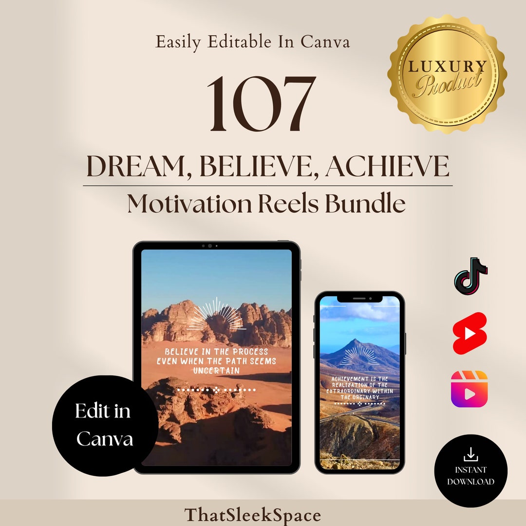 107 Dream, Believe, Achieve Motivational Instagram Reels, Tiktok ...