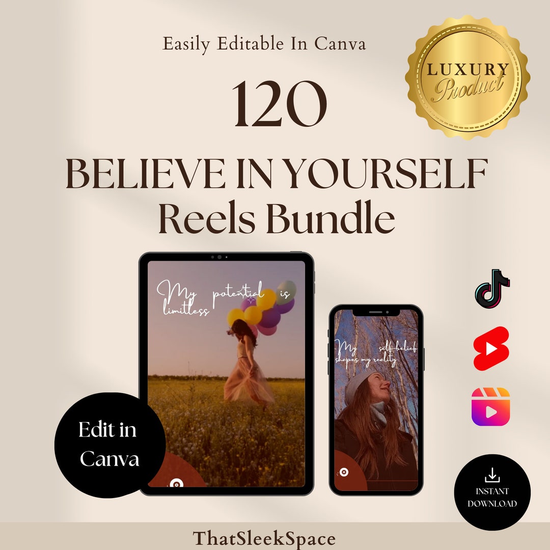 120 Believe in Yourself Reels Bundle L Reels Pack I Viral Instagram ...