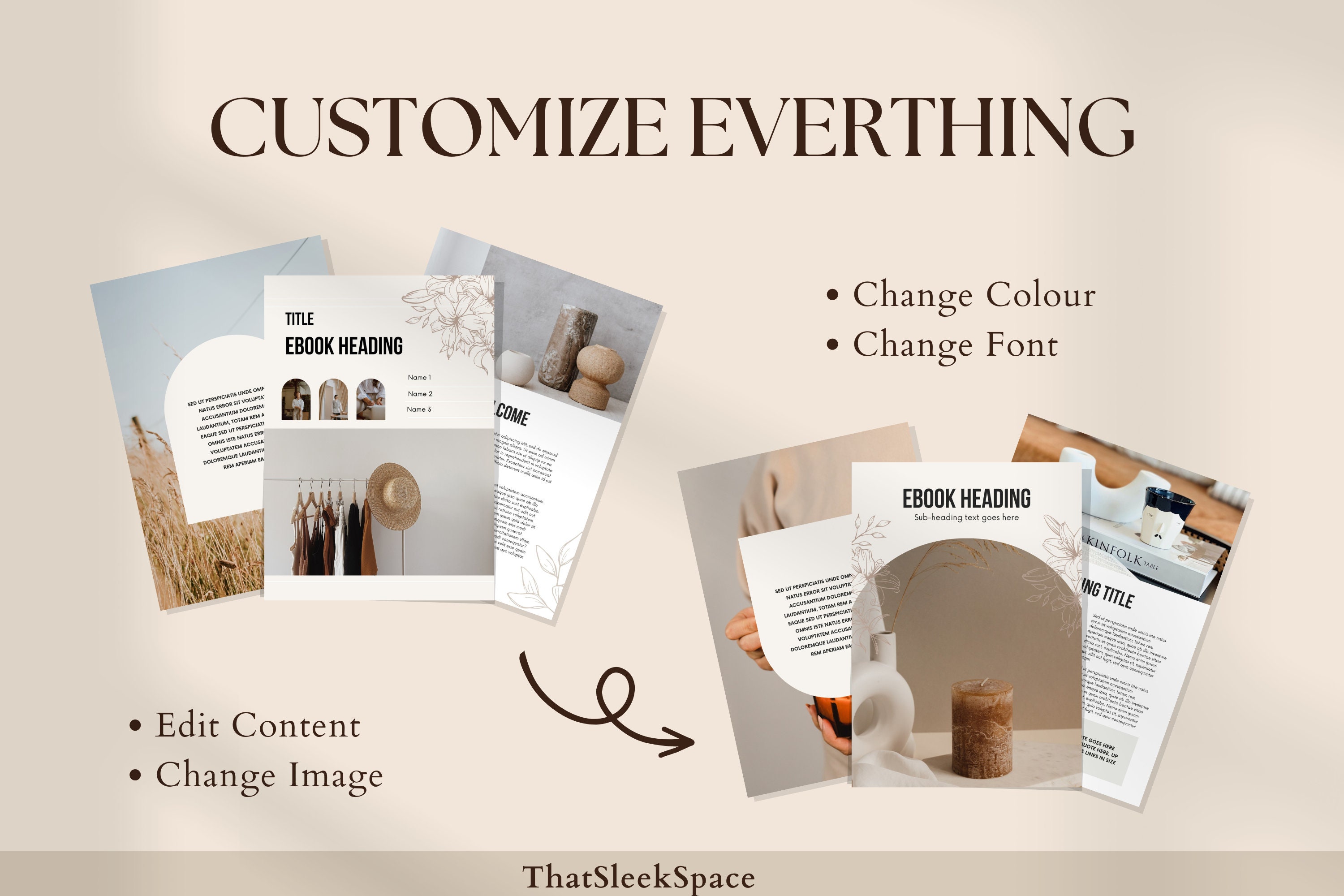 Ebook Template Canva Editable Aesthetic Ebook Canva Template Workbook ...