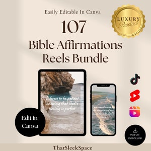 107 Bible Affirmations Reels Bundle | Bible Verse Reels Bundle I ...