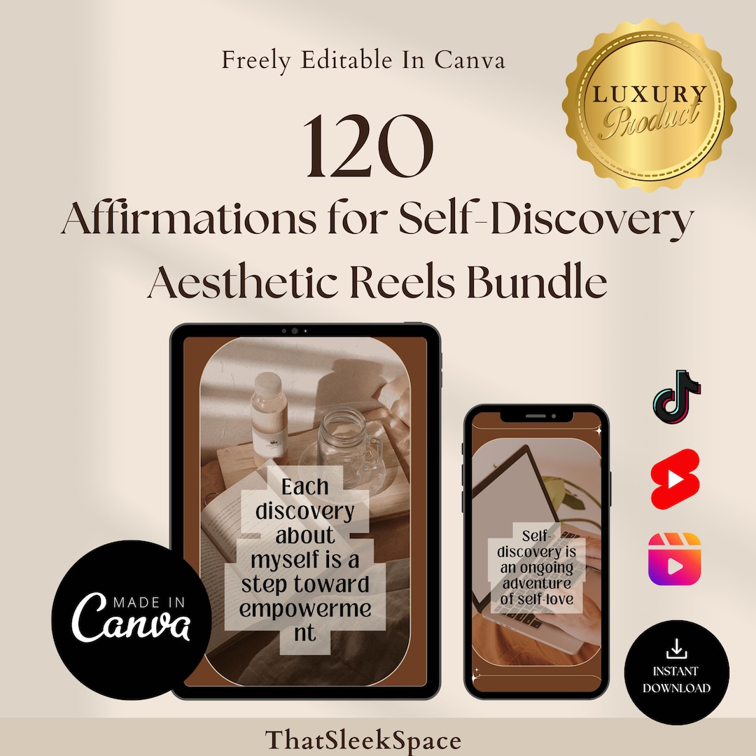 120 Affirmations for Self-discovery Reels Bundle L Affirmation Video ...