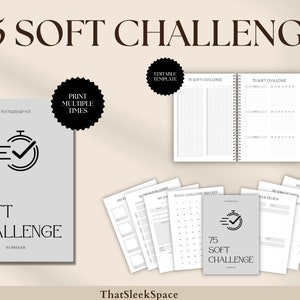 Canva Editable 75 Soft Challenge Tracker Bundle | Printable | Daily 75 ...