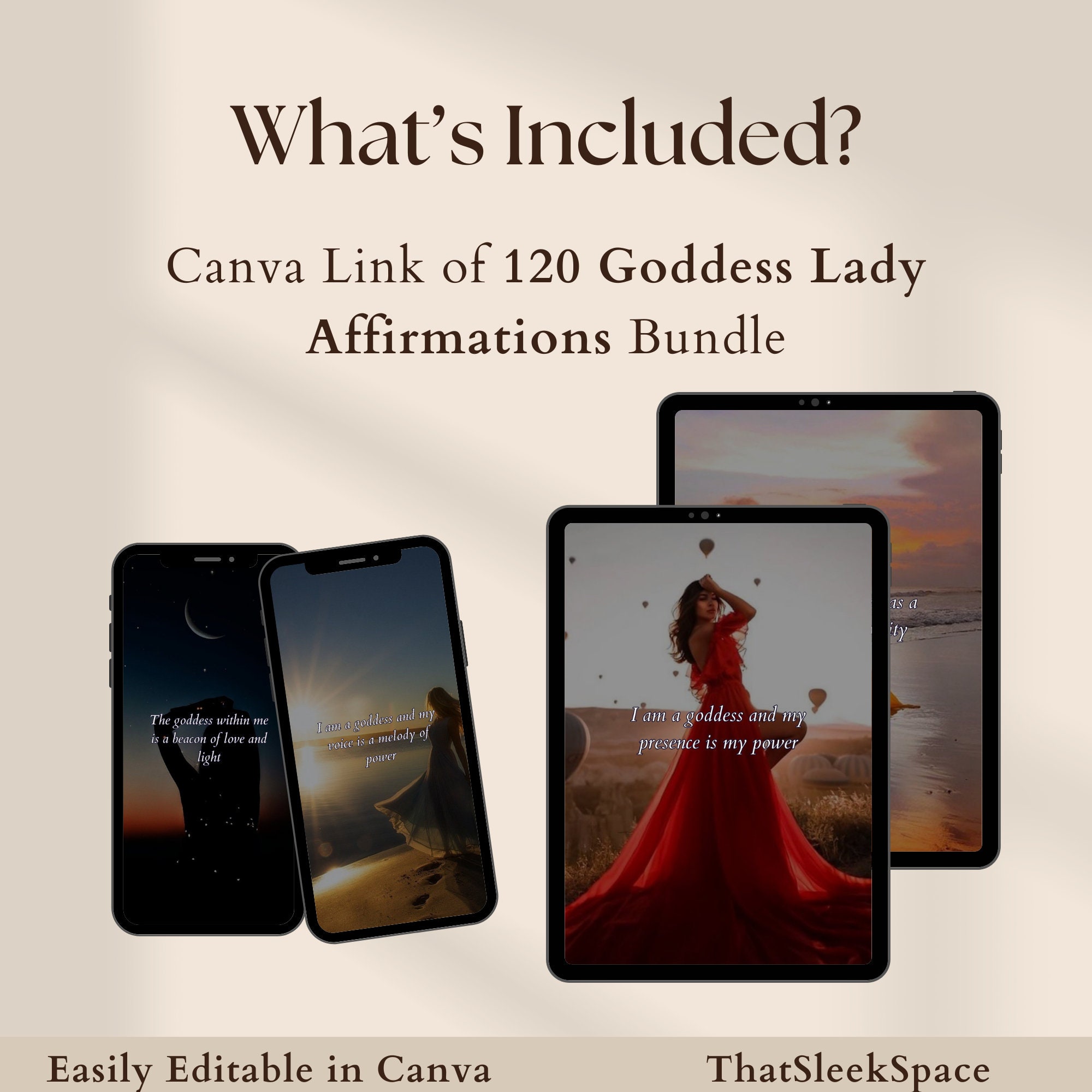 120 Goddess Lady Affirmations IG Story Bundle Pinterest Pins Done for ...