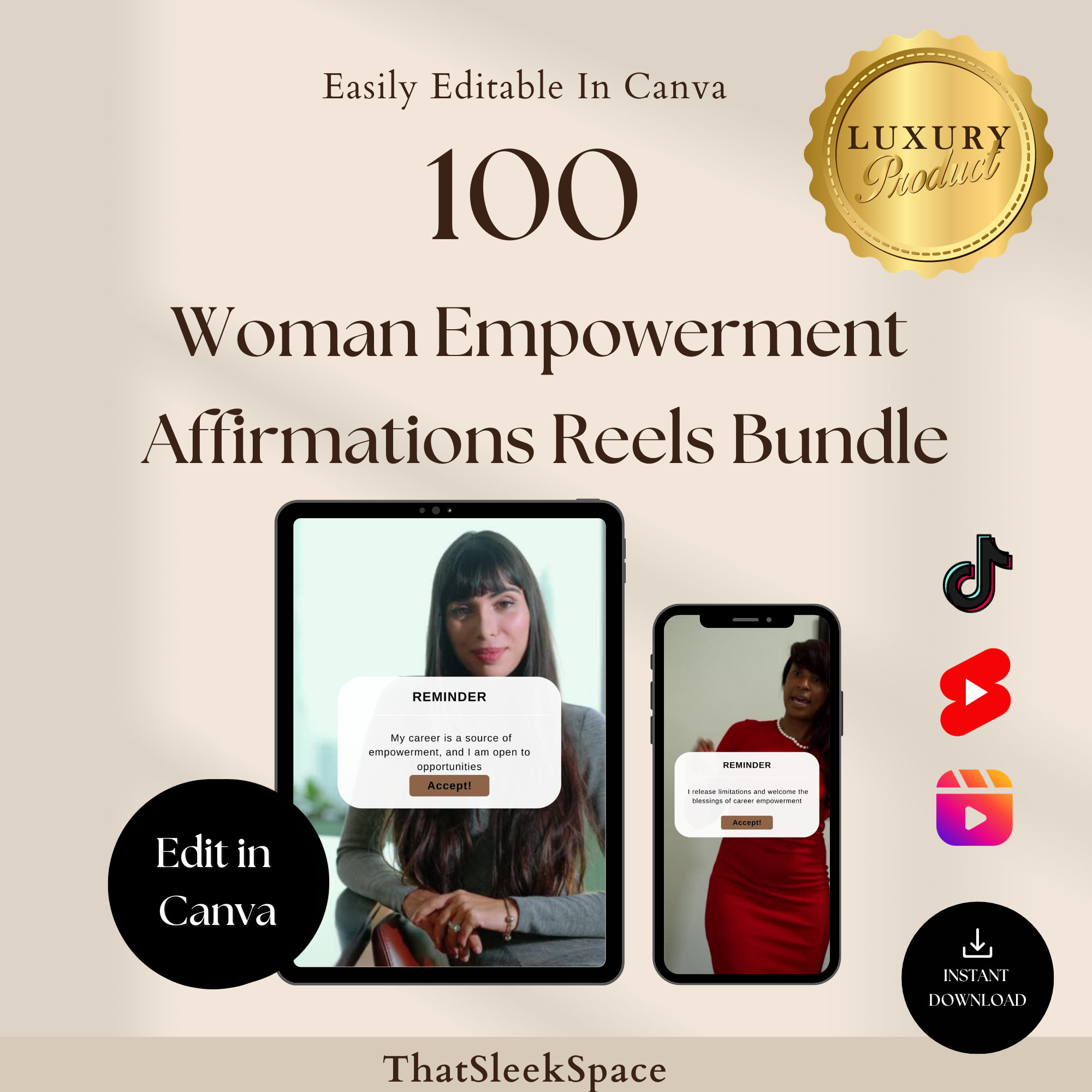 100 Woman Empowerment Reels Bundle L Reels Pack I Viral Instagram Reels ...