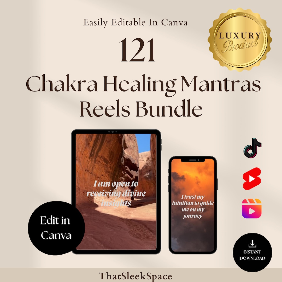 121 Chakra Healing Mantras Reels Bundle,spiritual Instagram Reels ...