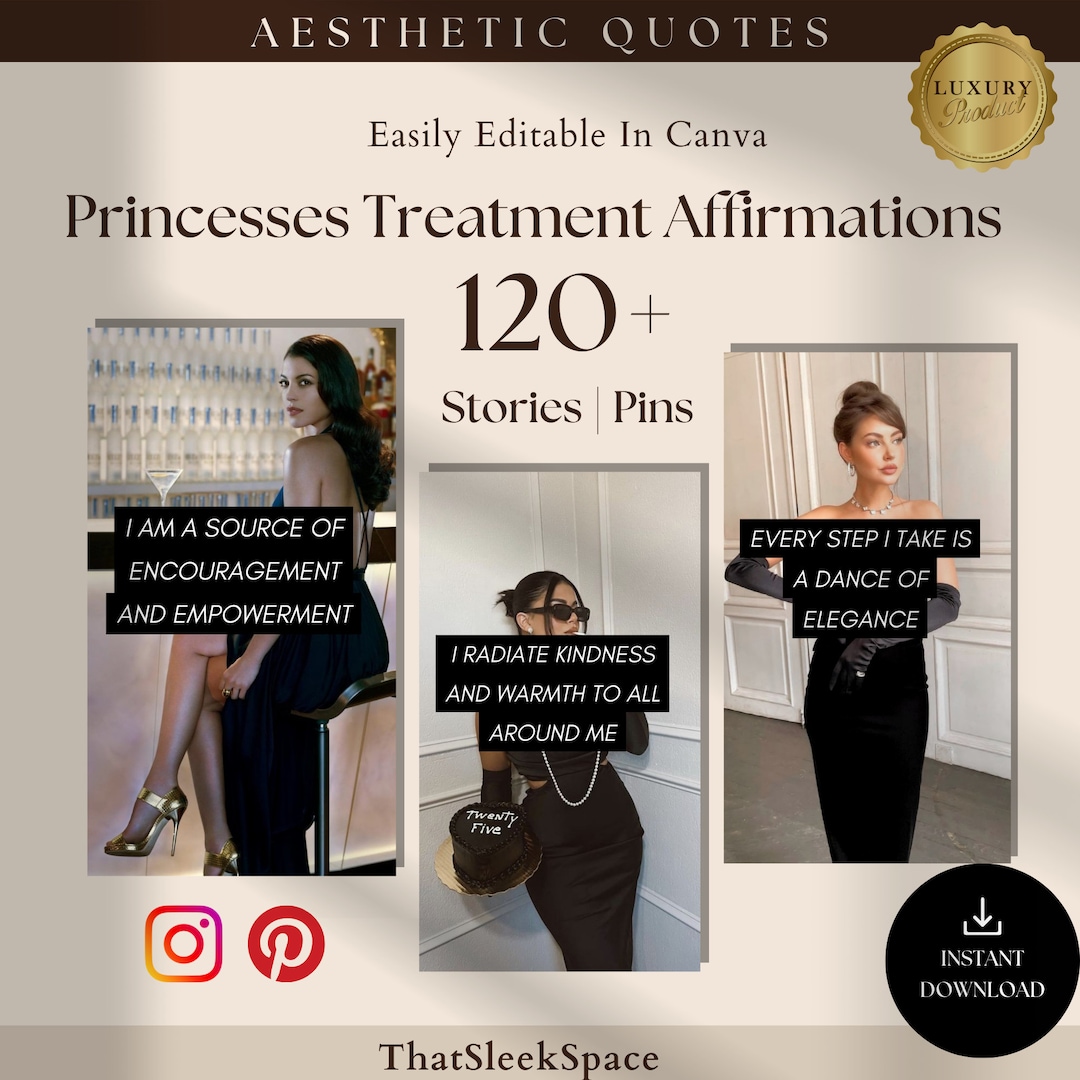 Buy 120+ Princesses Treatment Affirmations IG Story | Viral Pinterest ...