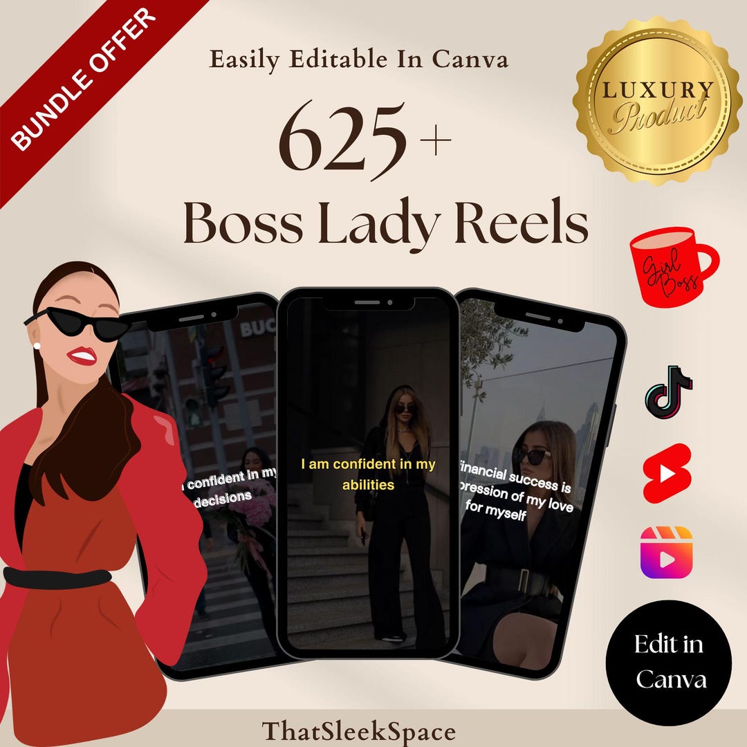 625+ Boss Lady Affirmations Reels Bundle L Reels Pack I Viral Instagram ...